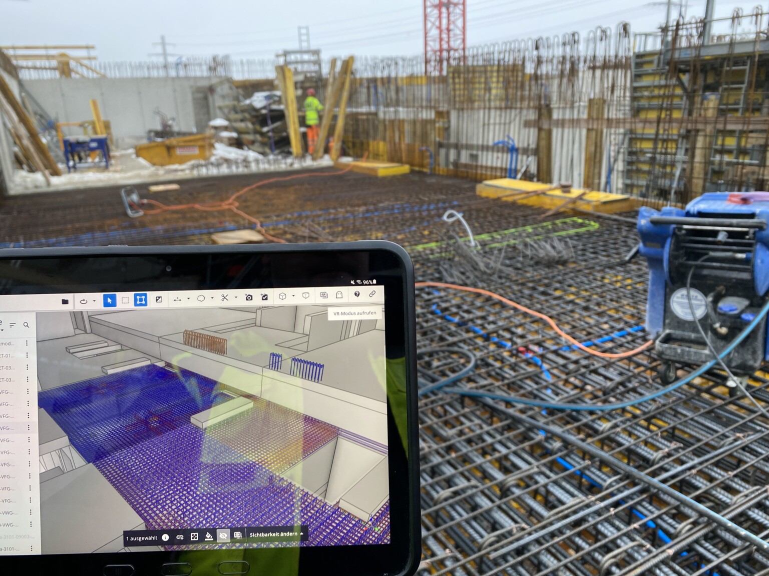 BIM2Field: Neubau KEBAG Enova in Zuchwil - Bewehrungstechnik